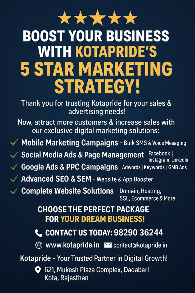 Kotapride’s 5 Star Marketing Strategy - Best Digital Marketing Agency